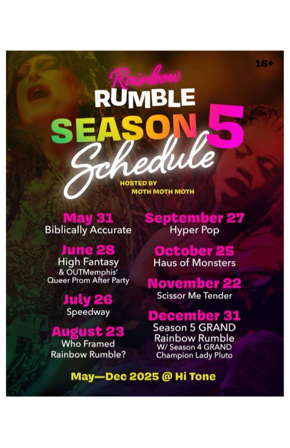 Rainbow Rumble [Big Room-Upstairs] Tickets | Memphis, TN | The Hi Tone Cafe