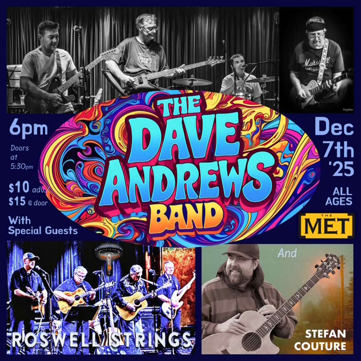 DAVE ANDREWS BAND with Sp. Guests Roswell Strings & Stefan Couture Duo ...