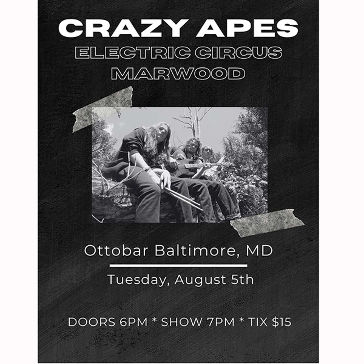 Crazy Apes, Electric Circus, Marwood Tickets | Baltimore, MD | Ottobar