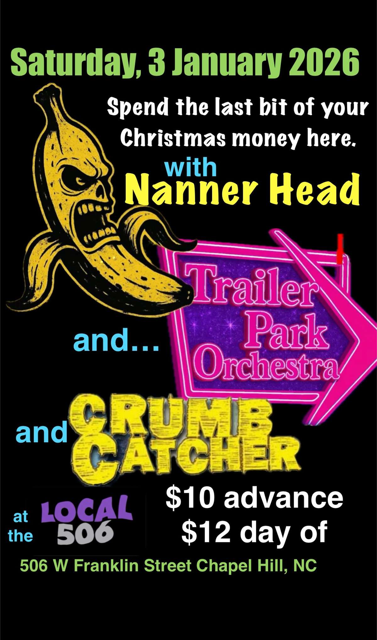 Nanner Head with Trailer Park Orchestra and Crumb Catcher Tickets ...