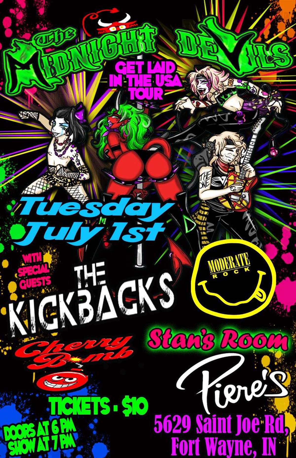 The Midnight Devils w/ The Kickbacks / Moderate Rock (Nirvana Tribute ...