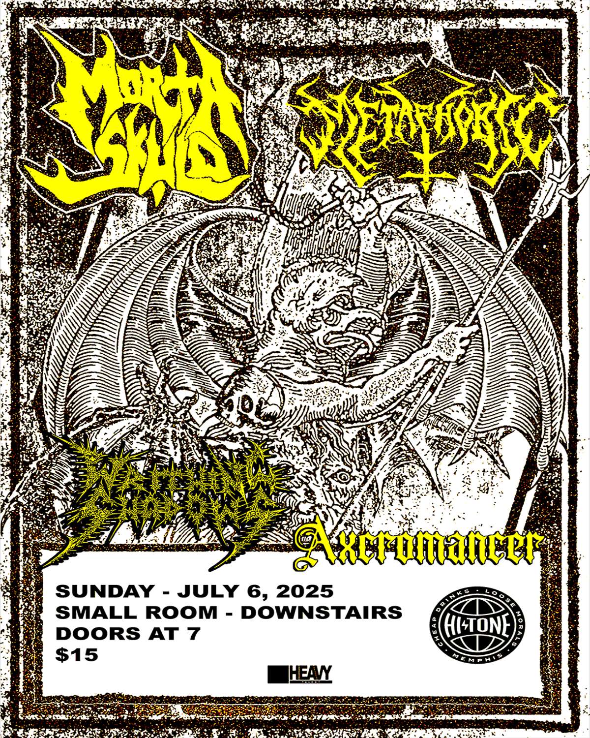 Morta Skuld / Metaphobic / Writhing Shadows / Axcromancer [Small Room ...