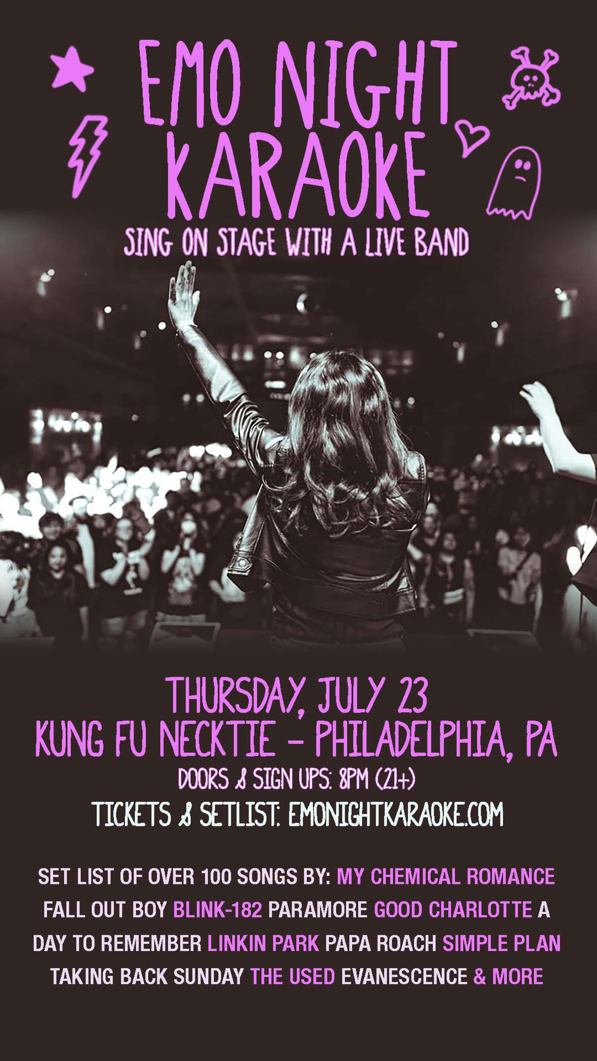 Emo Night Karaoke - With a Live Band Tickets | Philadelphia, PA | Kung ...