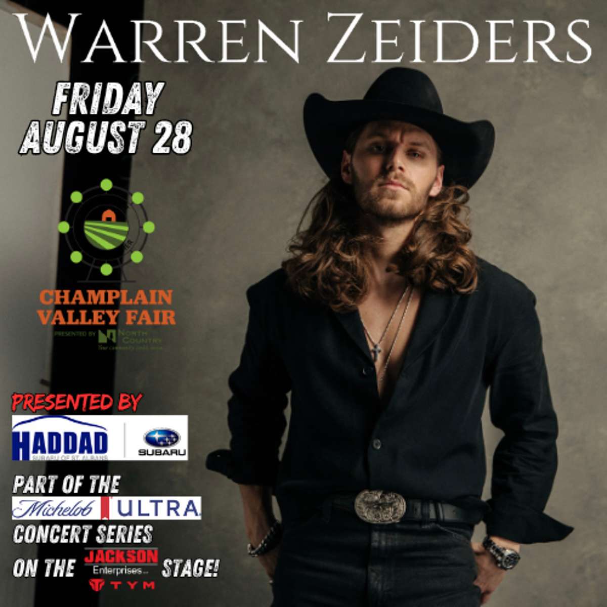 Warren Zeiders Tickets | Essex Junction, VT | Champlain Valley Exposition