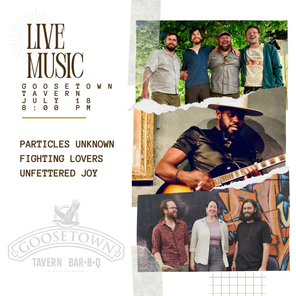 particles unknown w/ Unfettered Joy + The Fighting Lovers Tickets | Denver, AK | Goosetown Tavern