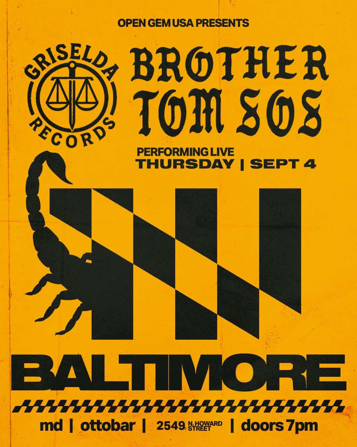 Brother Tom Sos Tickets | Baltimore, MD | Ottobar