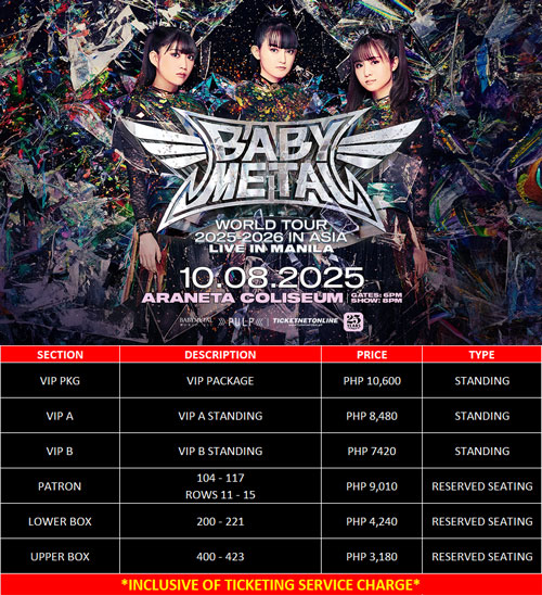 Babymetal world tour 2026 | Castellontours.com