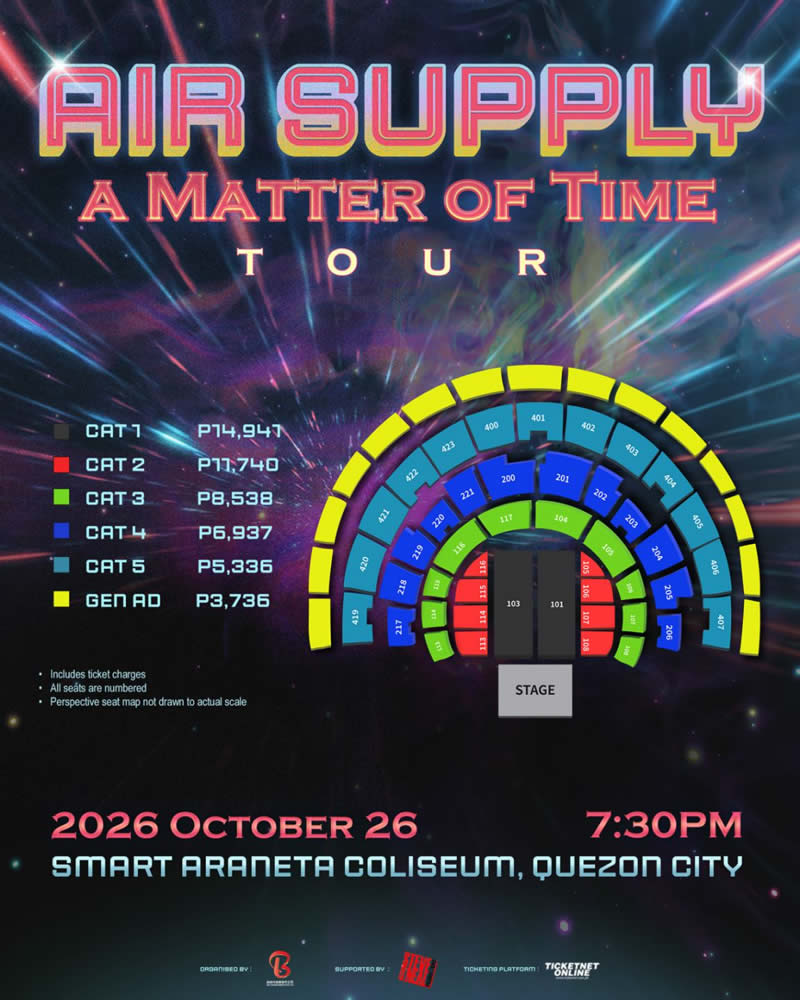 Air Supply A Matter of Time Tour Tickets | Quezon City, | Smart Araneta ...