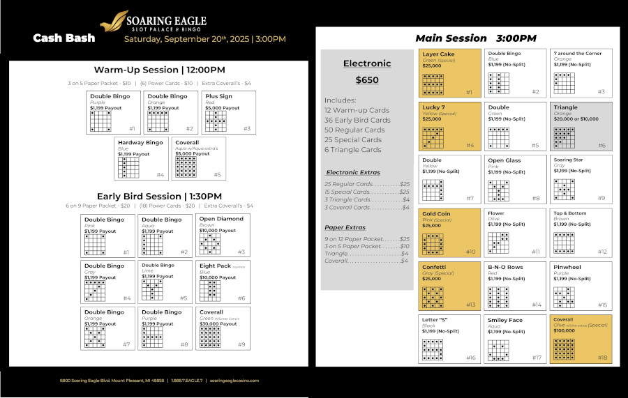 Soaring Eagle Casino and Resort Bingo Official Tickets | Mt. Pleasant, MI